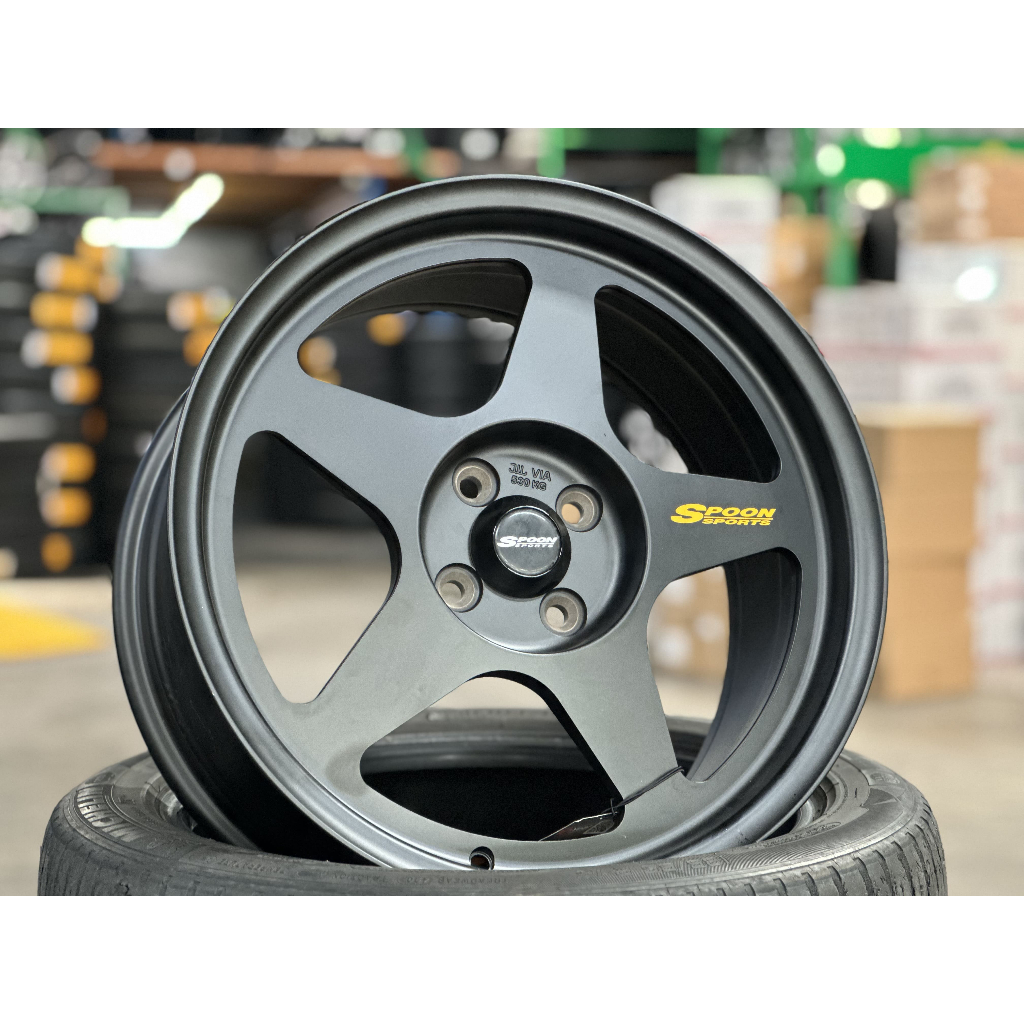 NEW 17X8J NK Performance Spoon SW388 Rim (set of 4) Black 4X100 for Vios Yaris City Jazz Myvi ...