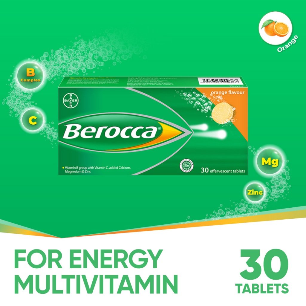 Berocca Orange Effervescent Tablets Multivitamin (30s) | Shopee Malaysia