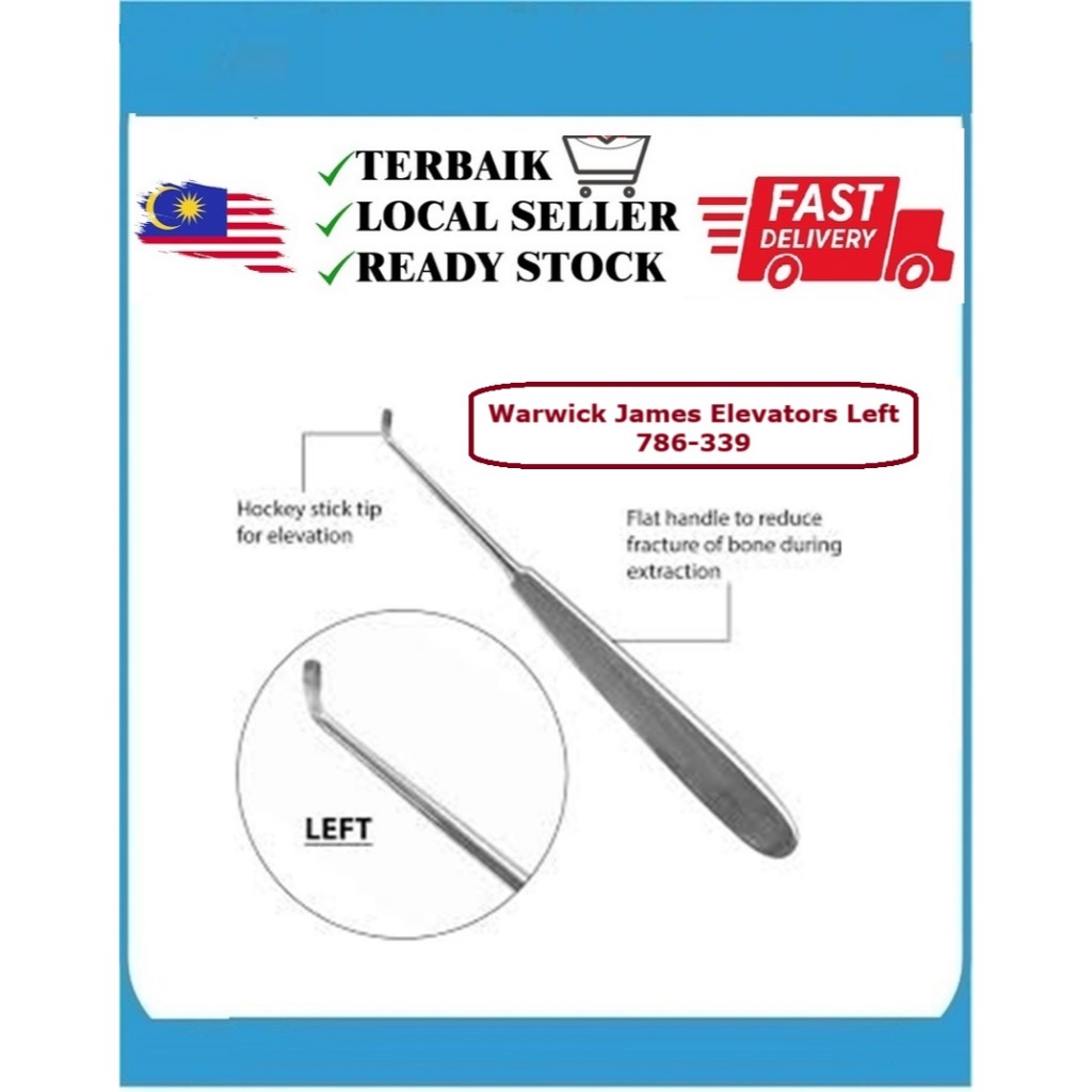 Warwick James Root Elevator Left Dental Surgical Implant Surgery Tooth Extraction | Shopee Malaysia