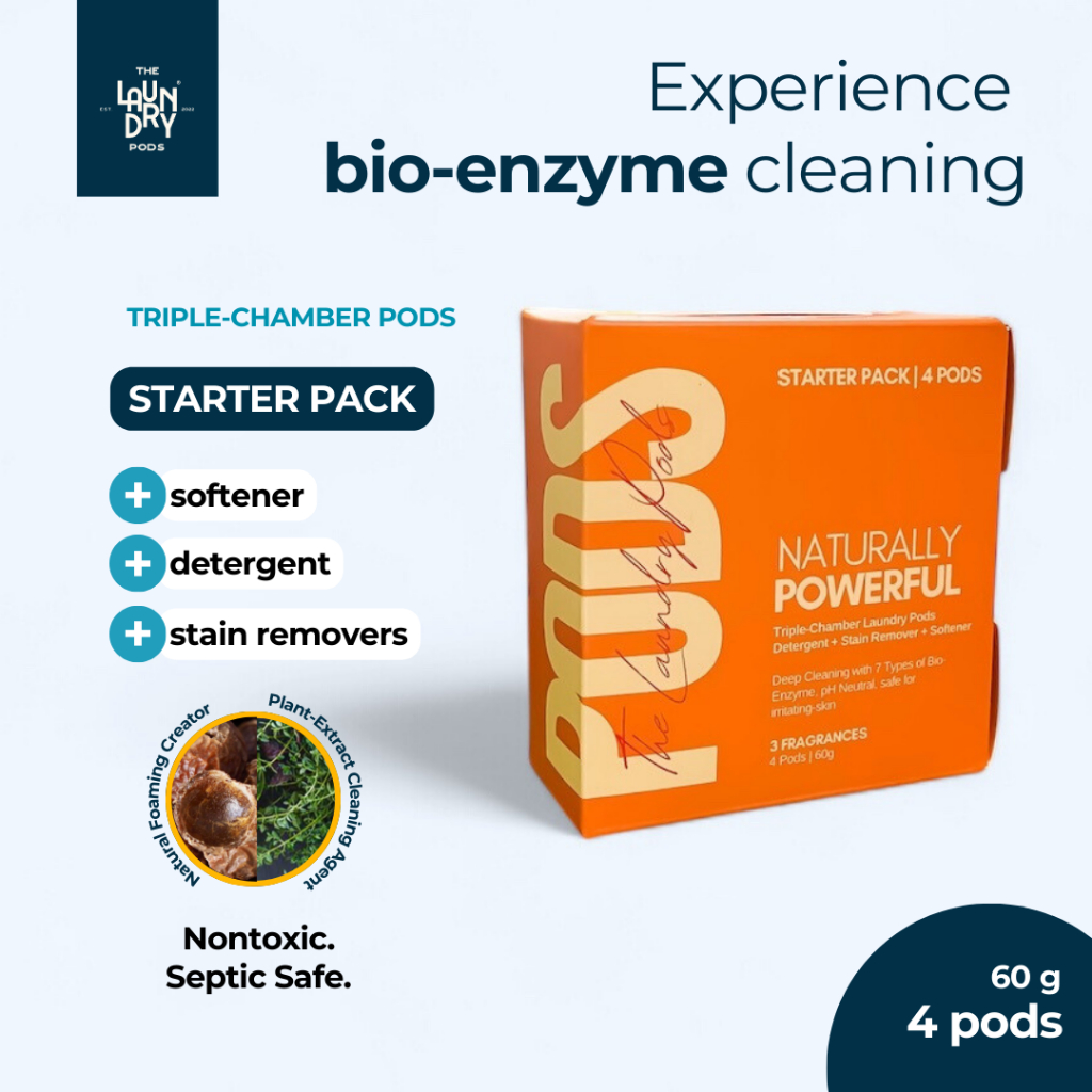 THE LAUNDRY PODS Bio-Enzyme Detergent Pods Starter Packs (15g x 4 Pods ...