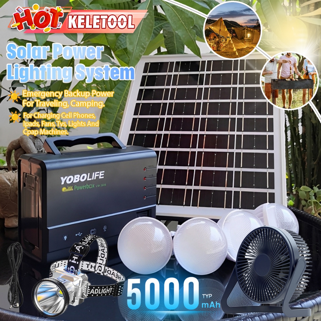 Yobolife Solar Lighting System Portable Panels Charger Generator Power ...