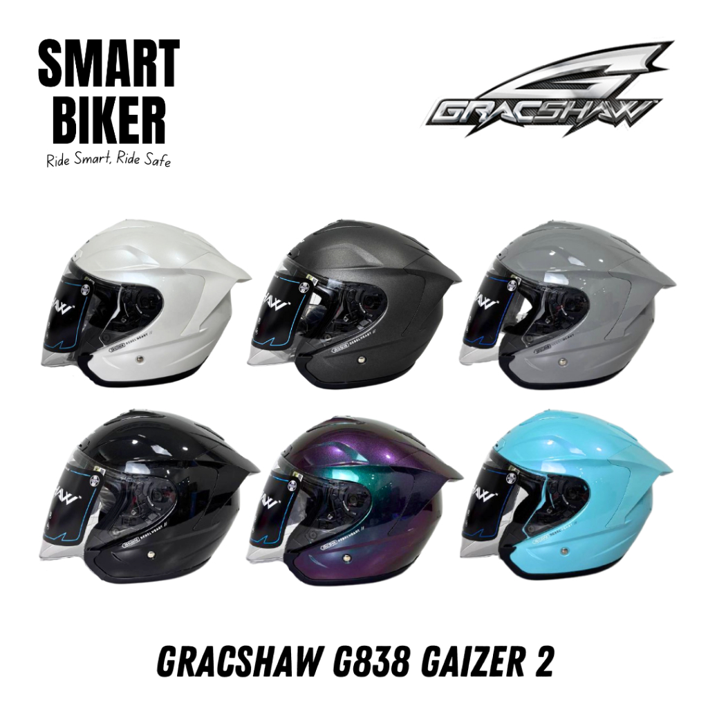 Gracshaw G838 Gaizer 2 100% Original New Upgrade Open Face Helmet SIRIM ...
