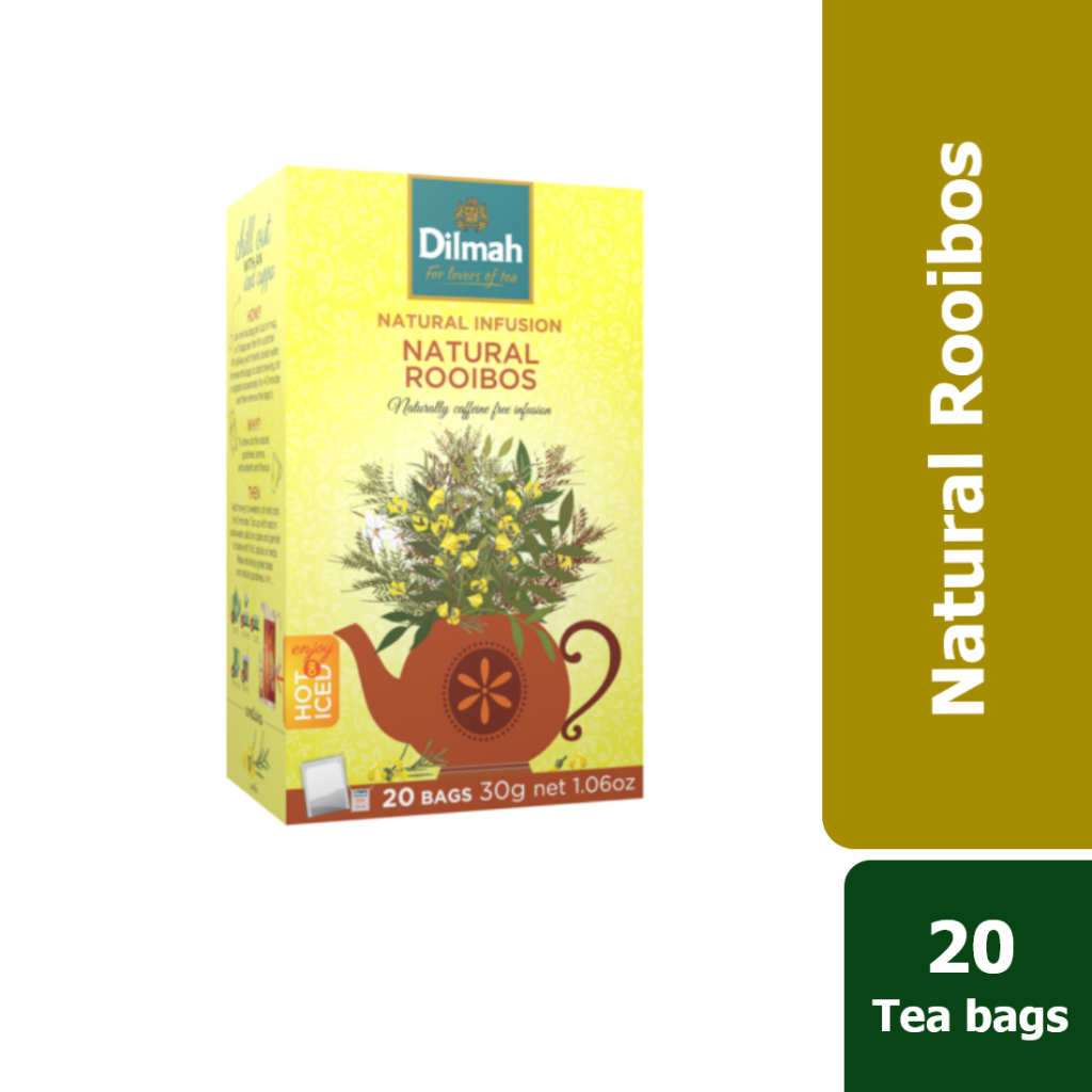 DILMAH Natural Infusion Natural Rooibos Tea 1.5g x 20 Teabags | Shopee ...