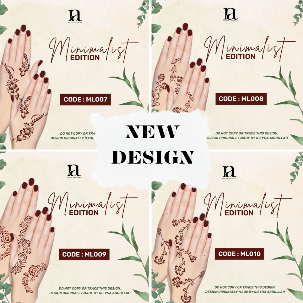 Stiker Inai Tekap Corak Minimalis Sepasang Tangan Untuk Nikah Pengantin ...