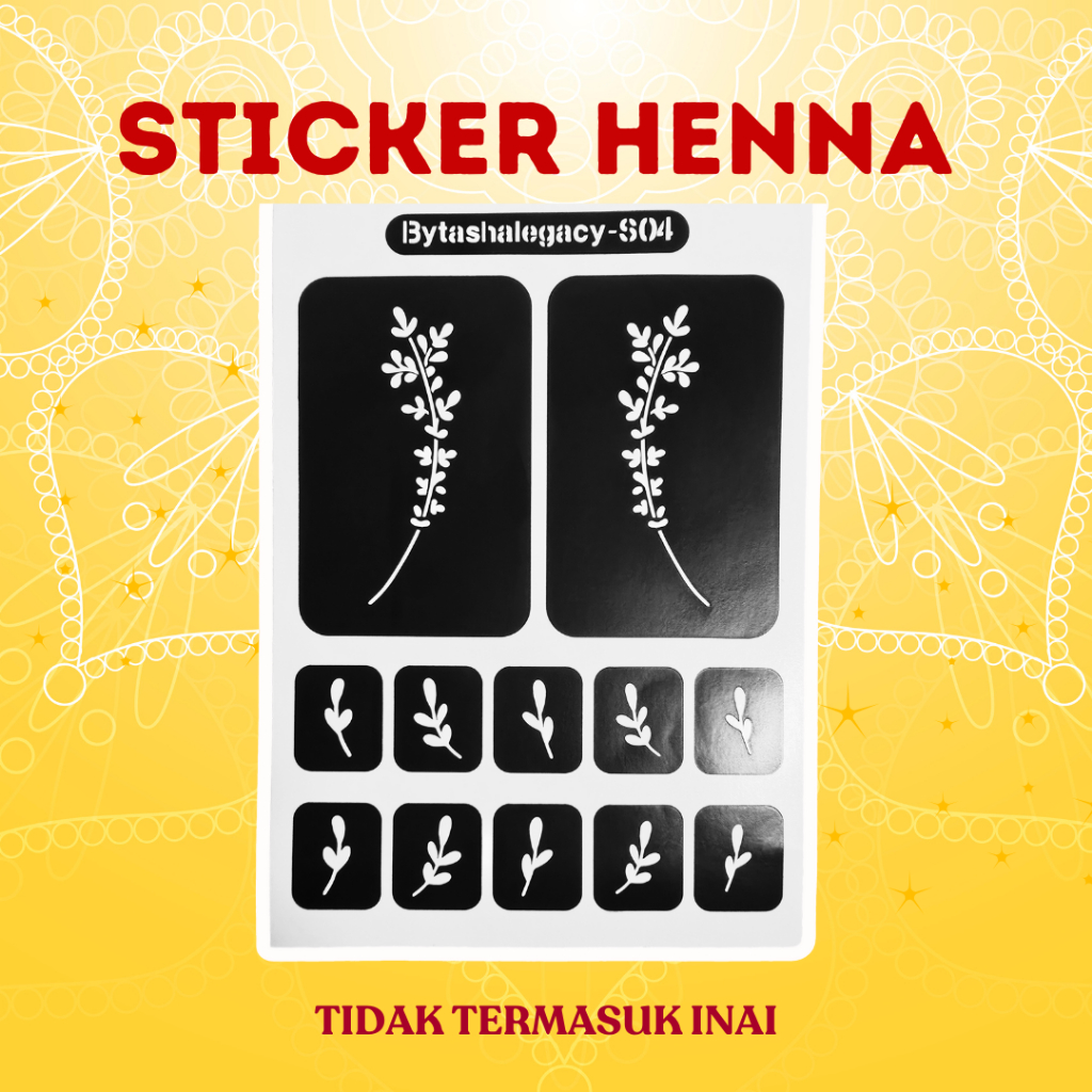 Design Baharu Stiker Inai Raya Henna Stencil New Simple Sticker Inai ...