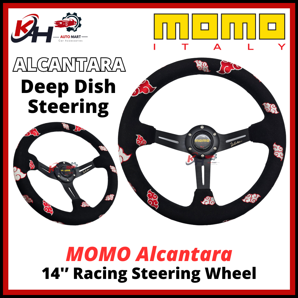 14’’ Alcantara MOMO Deep Dish Racing Steering Wheel | NARUTO AKATSUKI Limited Edition |JDM OMP ...
