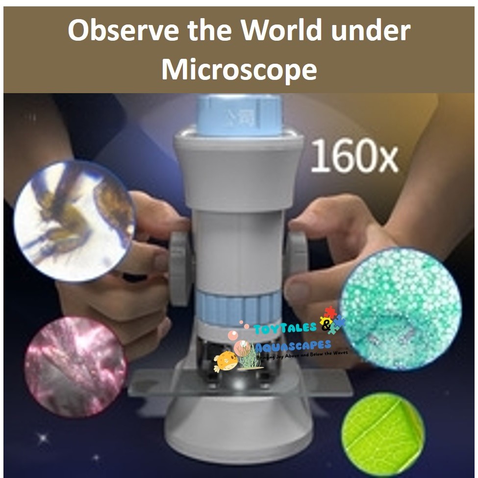 STEM Portable Monocular Handheld Microscope 160X for Kids, Pocket Size ...