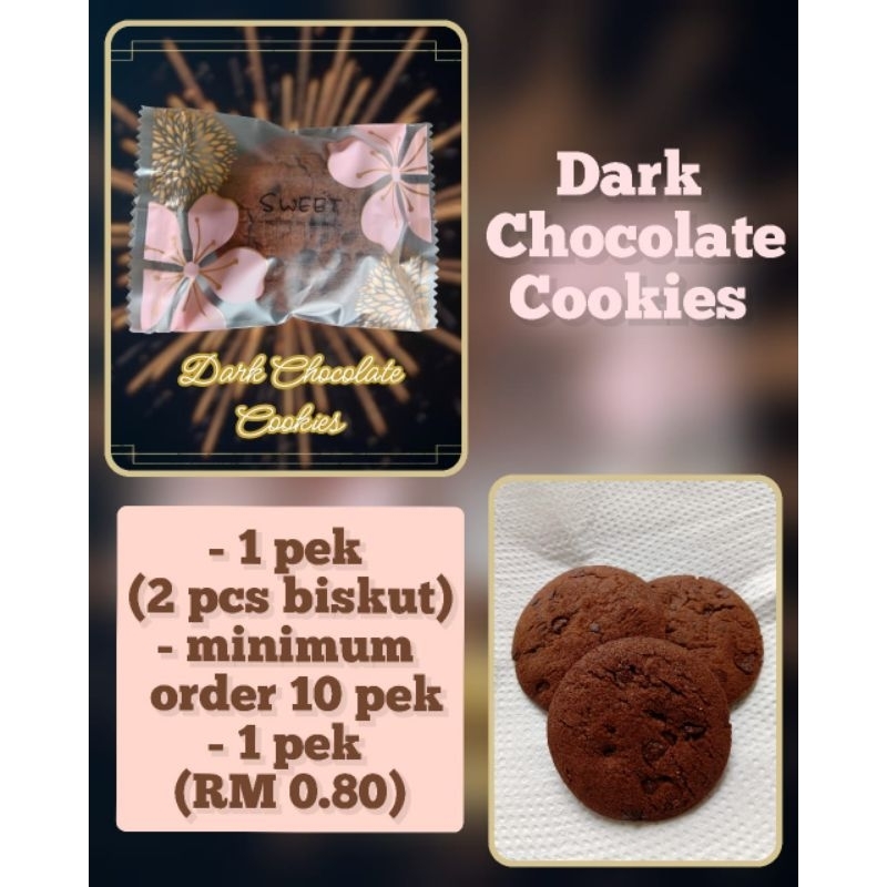 Dark Chocolate Cookies Biskut Coklat Doorgift Goodies Hadiah Majlis ...