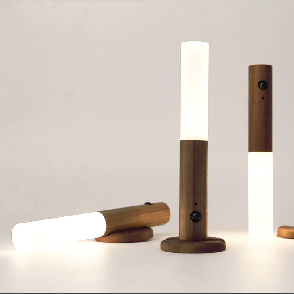 Intelligent Inductive Lamp Wireless Magnetic Indoor Wall Lamp Wood ...