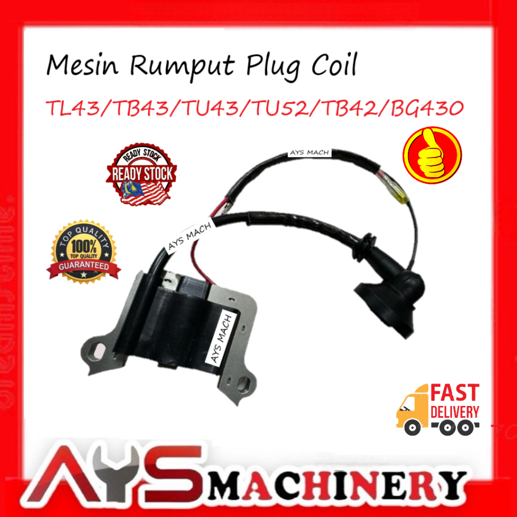 Mesin Rumput Ignition Plug Coil(62mm)TB43 TU43 TL43 Mitsubishi Ogawa SS650P SS650T Mist Duster ...