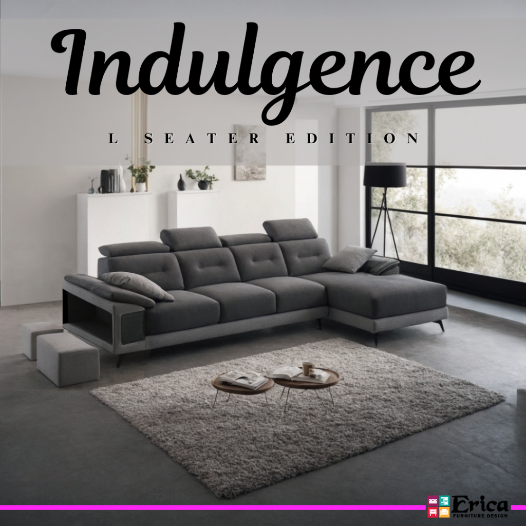 [Erica Furniture] Indulgence L Shape Sofa/ 4 seater L Shape Sofa/ Free ...