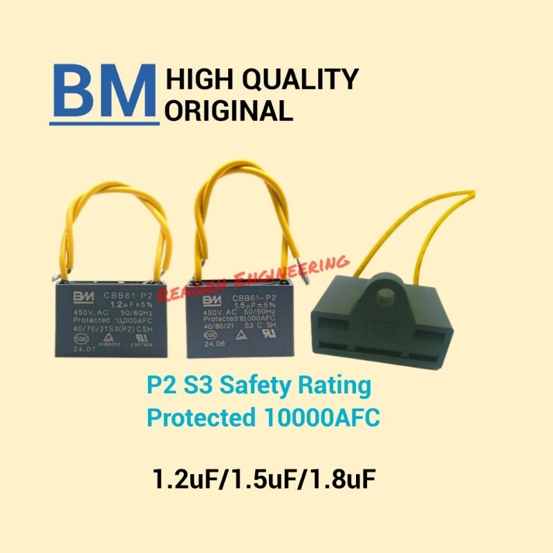 BM Kapasitor Kipas Angin CBB61-P2 1.2UF/1.5UF/1.8UF BM High Quality ...
