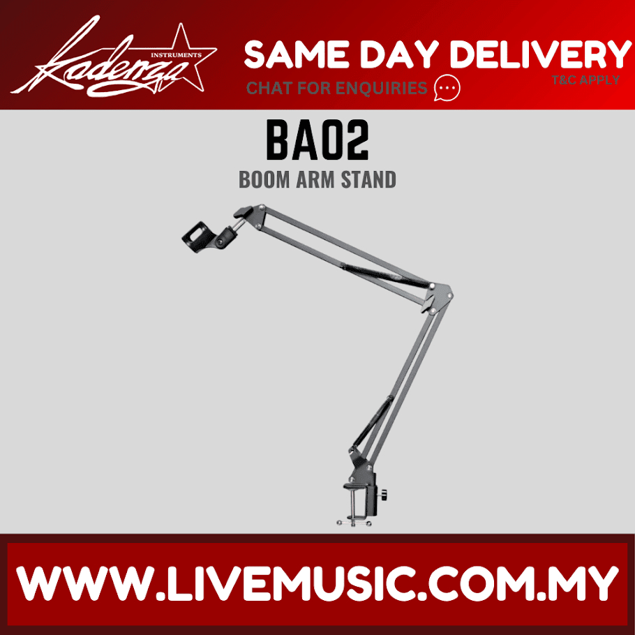 Kadenza BA02 Boom Arm Microphone Stand with Mic Holder, Mic Stand for Broadcasting, Table Arm ...