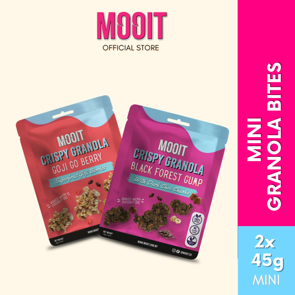 [ Bundle of 2 ] MOOIT Mini Crispy Granola ( 2 x 45g ) - HALAL CERTIFIED ...
