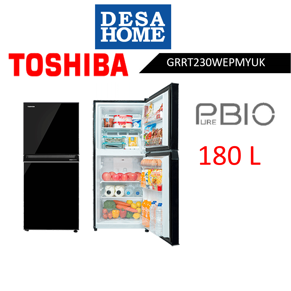 TOSHIBA GR-RT230WE-PMY [UK] 220L 2 DOOR INVERTER REFRIGERATOR | Shopee ...