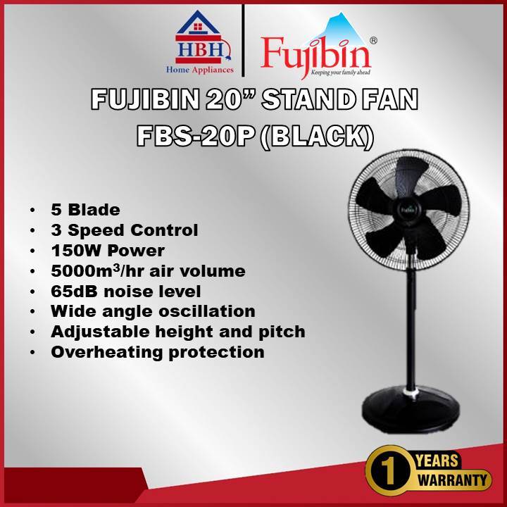 Fujibin FBS-20P 20" 3 Speed Wide Angle Oscillation Height Adjustable ...