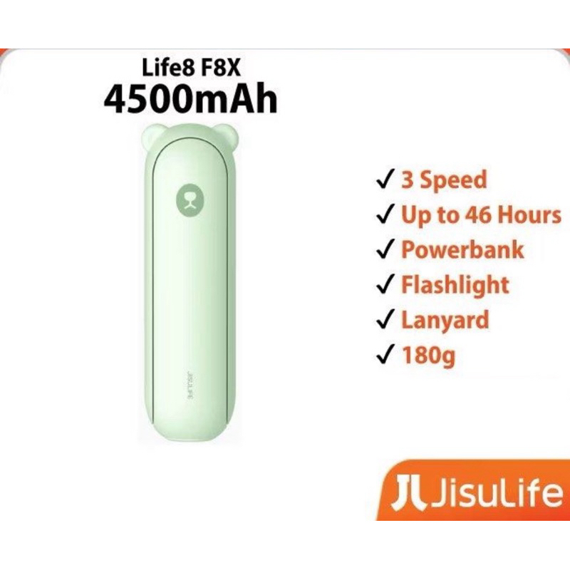 [100% Original] JISULIFE HandHeld Fan Life 8 Plus Mini Foldable Pocket ...
