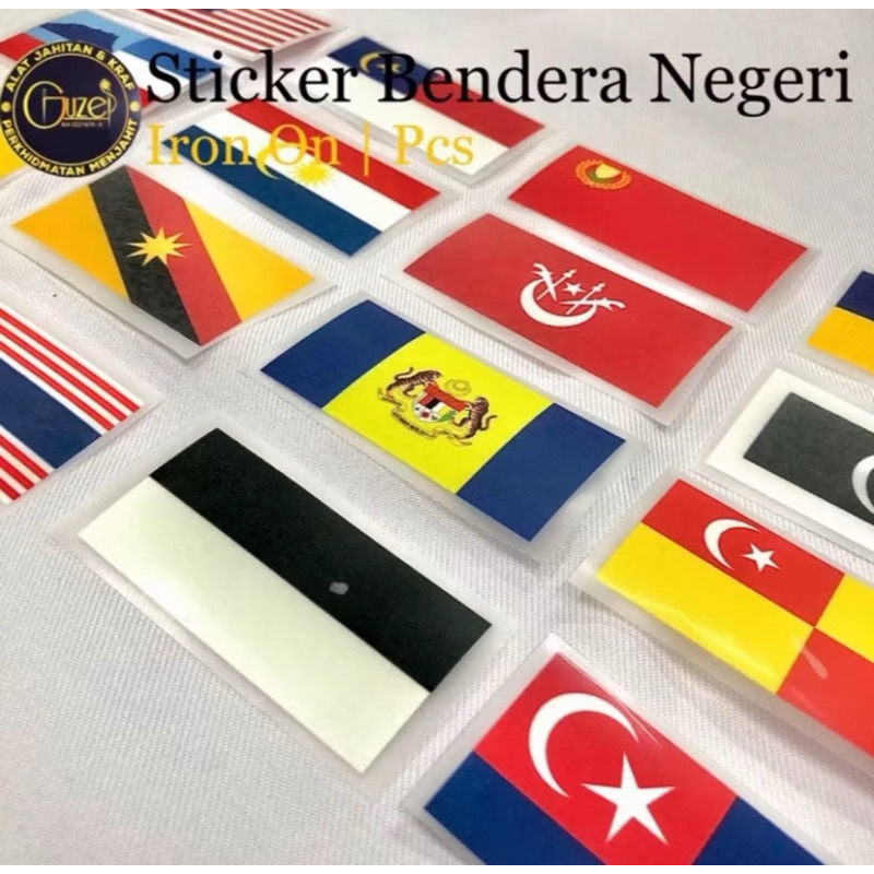 Sticker Bendera Negeri Malaysia / Iron On / Heat press/ Patch/ Sticker ...