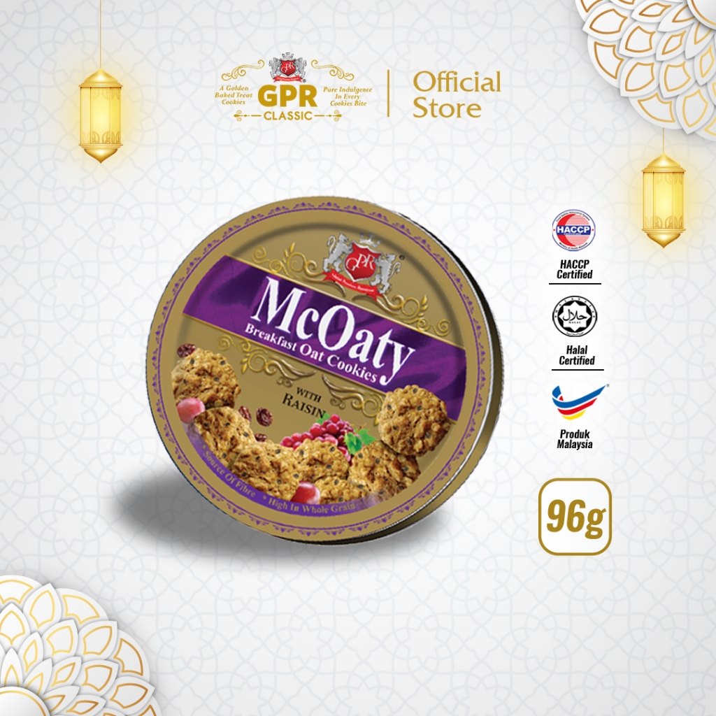 GPR McOaty Raisin Oat Cookies Tin (96g) | Shopee Malaysia