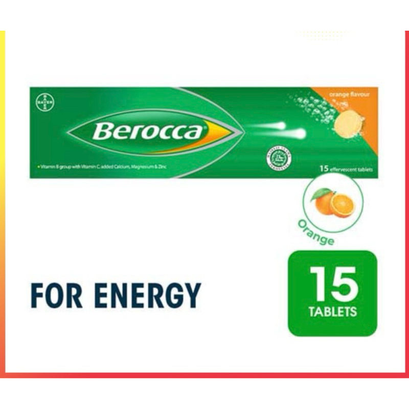 BEROCCA VITAMIN B+C ORANGE EFFERVESCENT TABLET 15’s | Shopee Malaysia