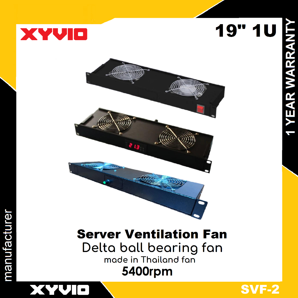 XYVIO 19” 1U Ventilation Fan Server Rack Ball Bearing Fan Server Fan ...