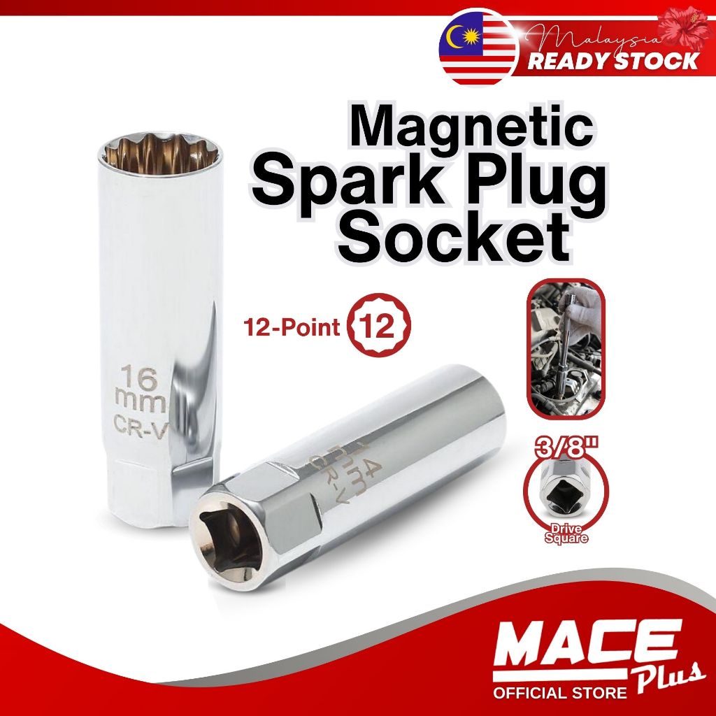1PCS 3/8 inch Magnetic Spark Plug Socket 12-PT Wrench 14mm / 16mm Spark ...