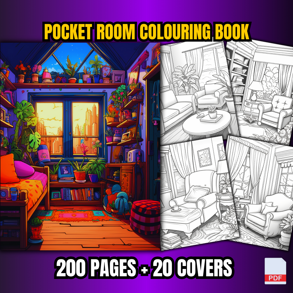 [PDF] 200 Pages Pocket Room Colouring Book For Adults | Shopee Malaysia