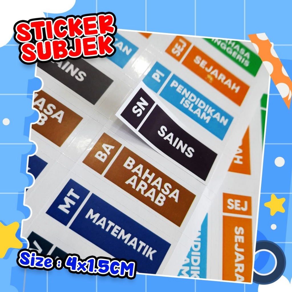 Sticker Subjek Mata Pelajaran Sekolah Sticker Kafa 84pcs | Shopee Malaysia
