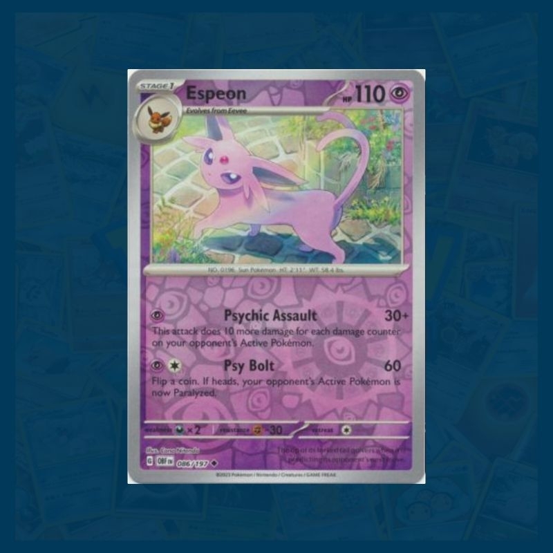 Espeon (086/197) Reverse Holo | Obsidian Flames | Pokemon TCG Card | Shopee Malaysia