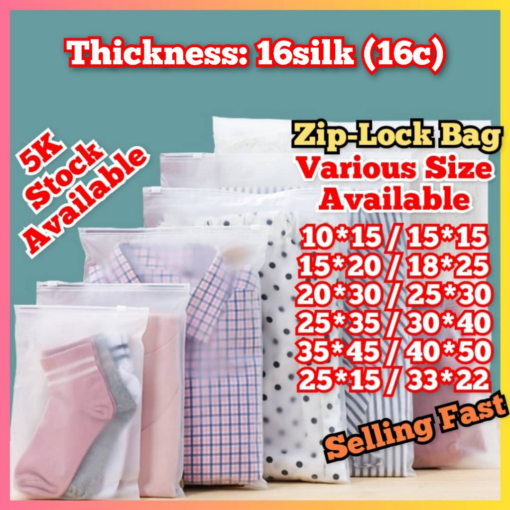 Zip Lock Bag 0.16mm Thick Frosted Matte Zipper Bag [Ready Stock] Zip ...
