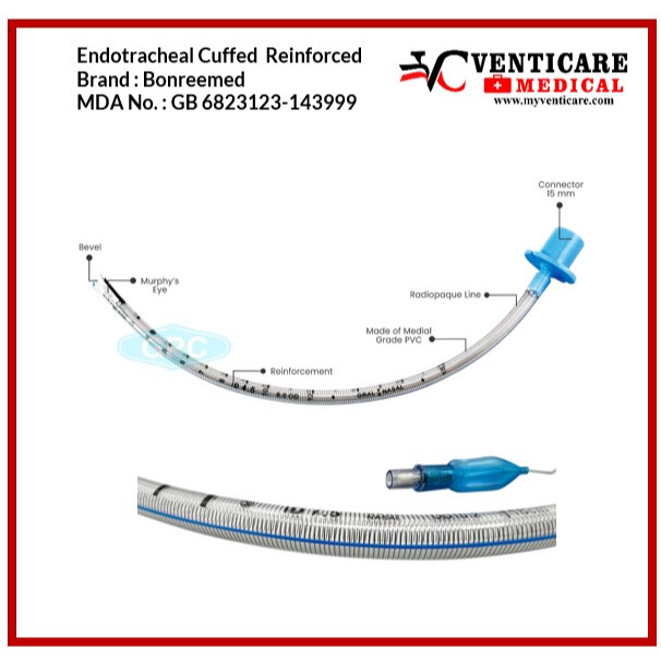 ENDOTRACHEAL TUBE REINFORCED CUFFED FLEXOMETALLIC ARMOURED TUBE CUFFED ...
