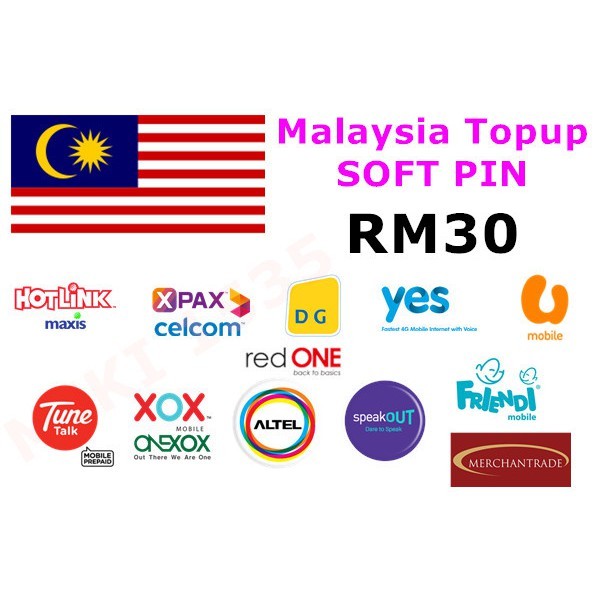 MALAYSIA RELOAD / TOPUP SOFT PIN RM30 | Shopee Malaysia