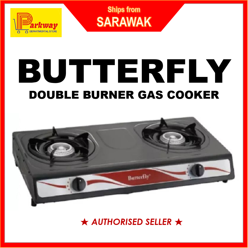 Butterfly BGC-666 DOUBLE BURNER GAS COOKER | Shopee Malaysia