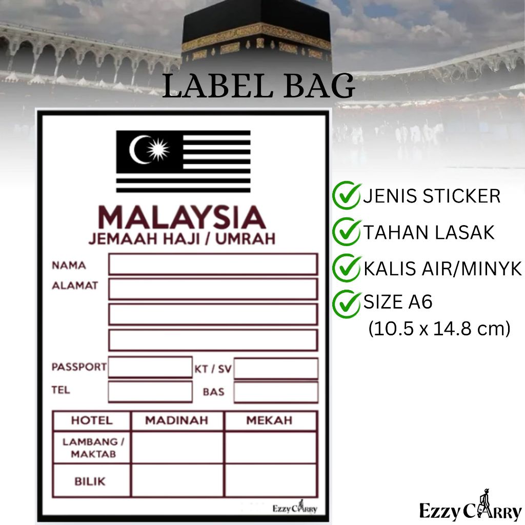LABEL BEG / STICKER (A6) Haji dan Umrah (Sticker/Pelekat) | Shopee Malaysia