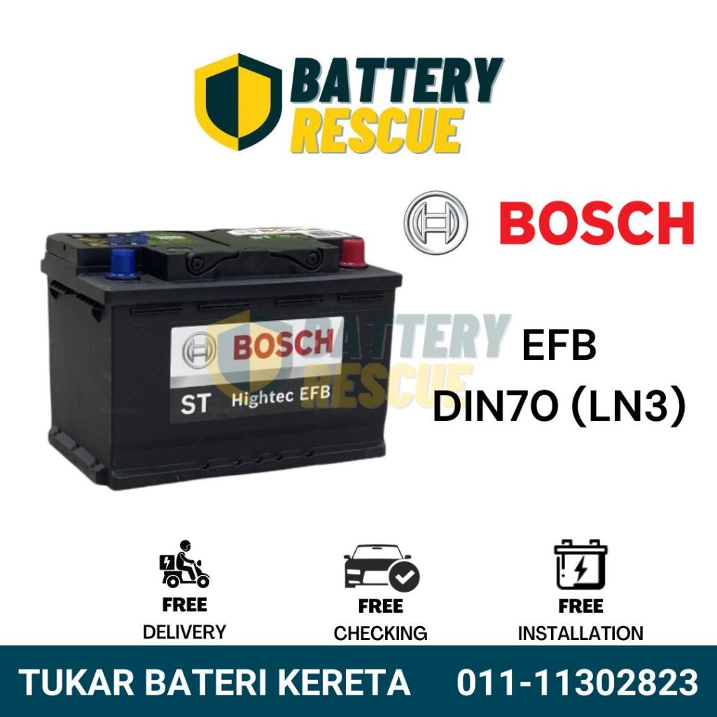 [Installation Available] DIN70 | DIN70L | LN3 | Bosch EFB Car Battery Bateri Kereta | Passat ...