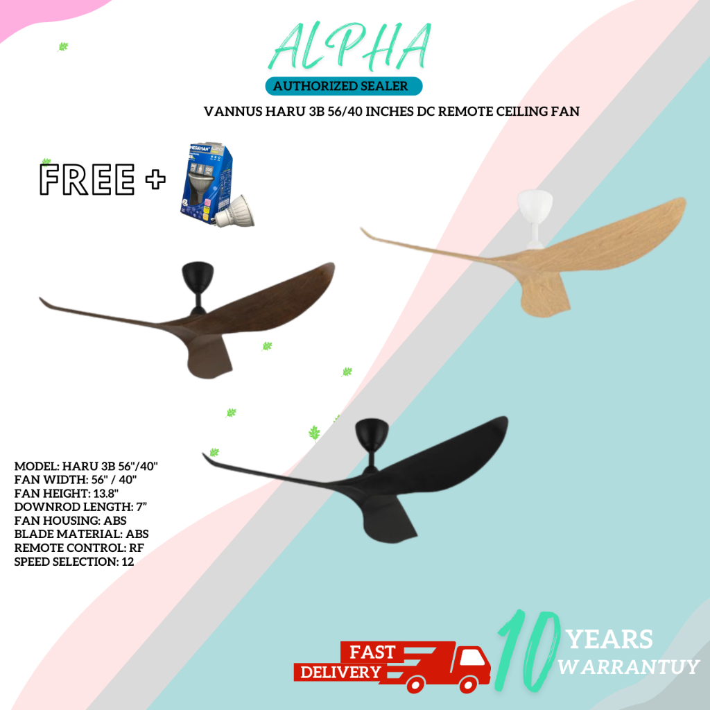 ALPHA Vannus HARU 3B 56/40 inches fan DC Remote Ceiling fan best 2025 ...
