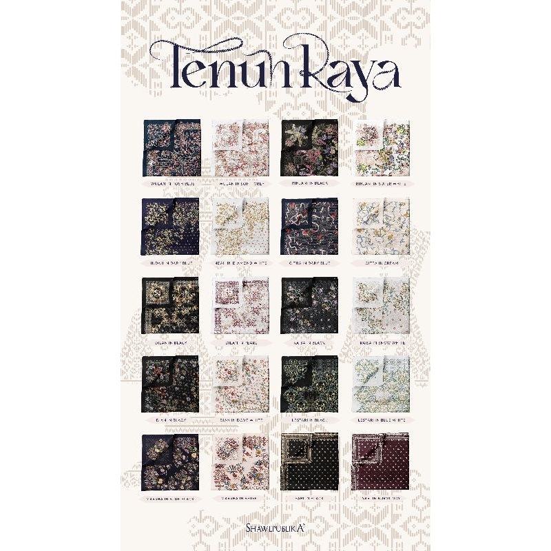 [PRE-ORDER] SHAWL PUBLIKA TENUN RAYA COLLECTION BAWAL SQUARE HIJAB ...