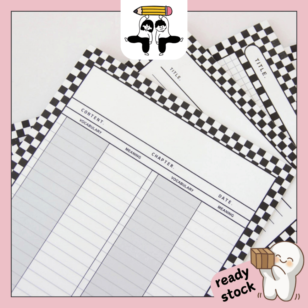 [Buy 2 Free 1] B5 Black White Grid Memo Pad Note Pad Paper Book Diary ...