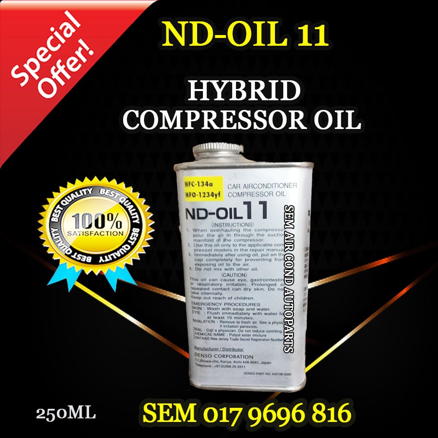 HFC-134A/ HFO-1234YF HYBRID COMPRESSOR OIL ND-OIL 11 250ML (CAR AIRCOND ...