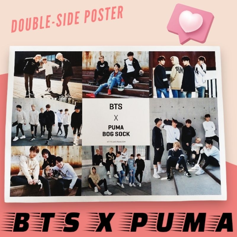 🧧FEB25 新品初登场‼️KPOP-BTS X PUMA BOG SOCK DOUBLE-SIDED POSTER-( 💯 ...