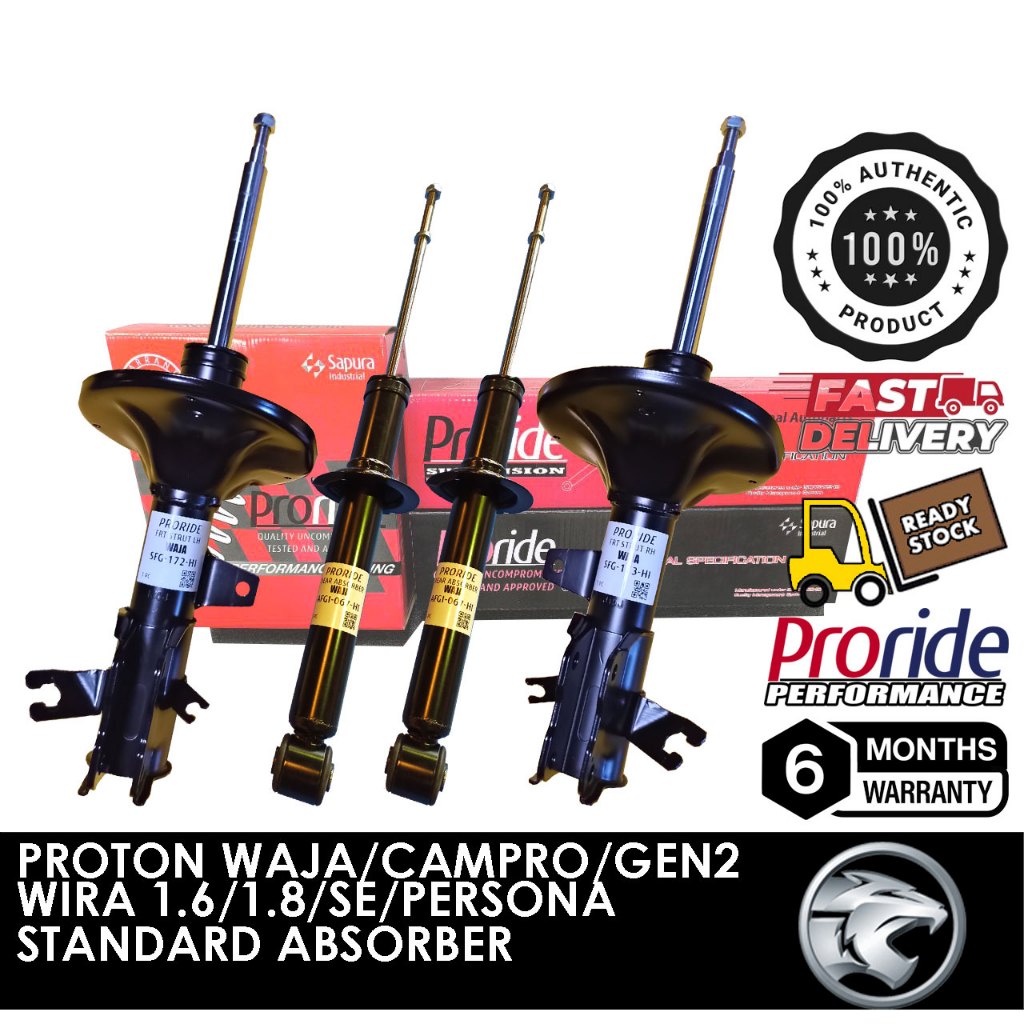 Proride Waja Gen2 Wira 1.6 Satria Absorber Standard Gas Full Set (2pcs ...