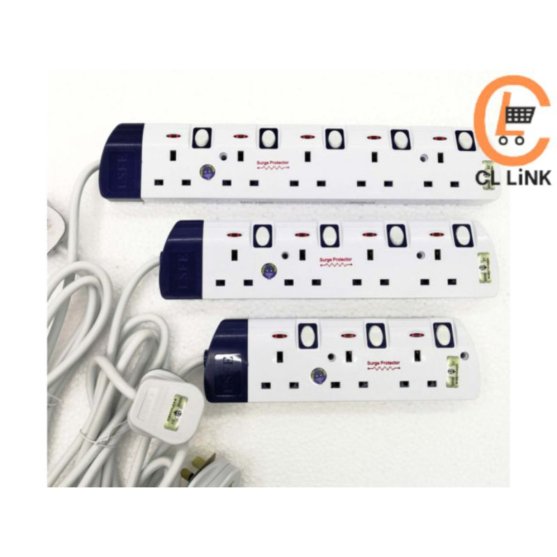 Extension Trailing Socket [2 Meter] 3 Gang 4 Gang 5 Gang Shopee Malaysia