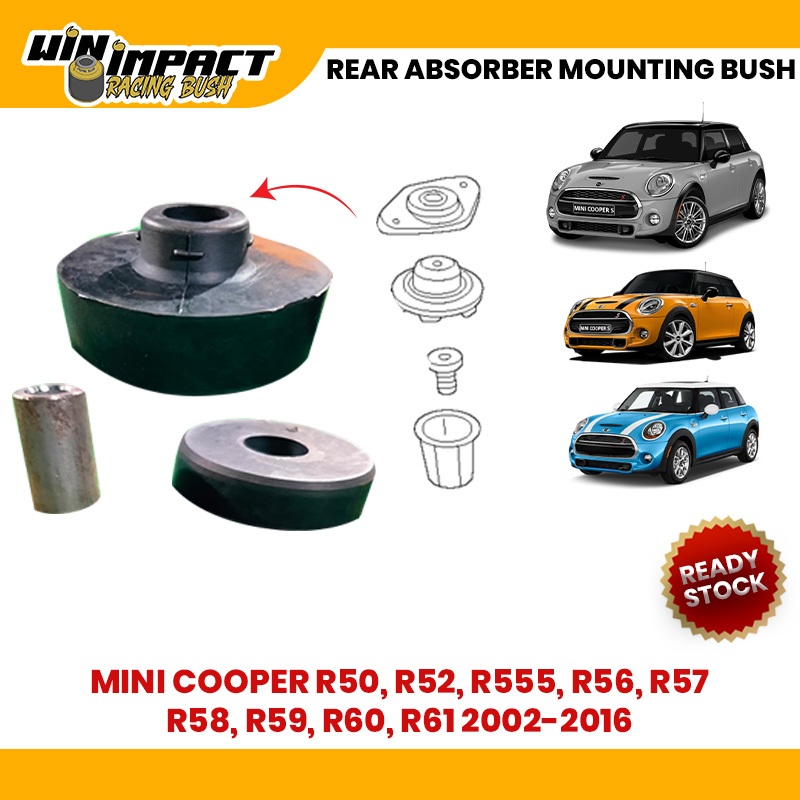 MINI COOPER COOPER S REAR / BELAKANG ABSORBER MOUNTING BUSH SET (WIN ...