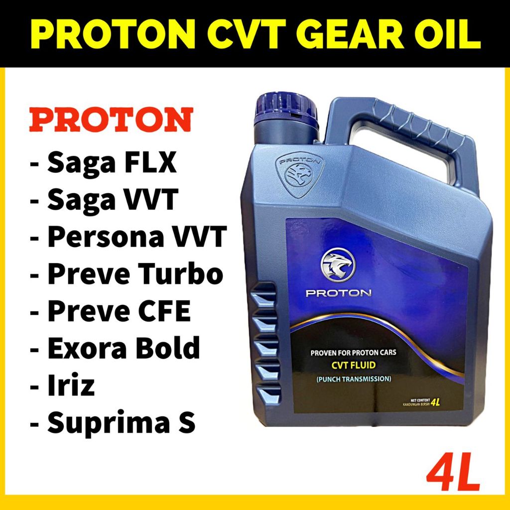 【100% ORIGINAL】PROTON CVT MINYAK GEAR (4L) - SAGA/ PERSONA VVT/ PREVE ...