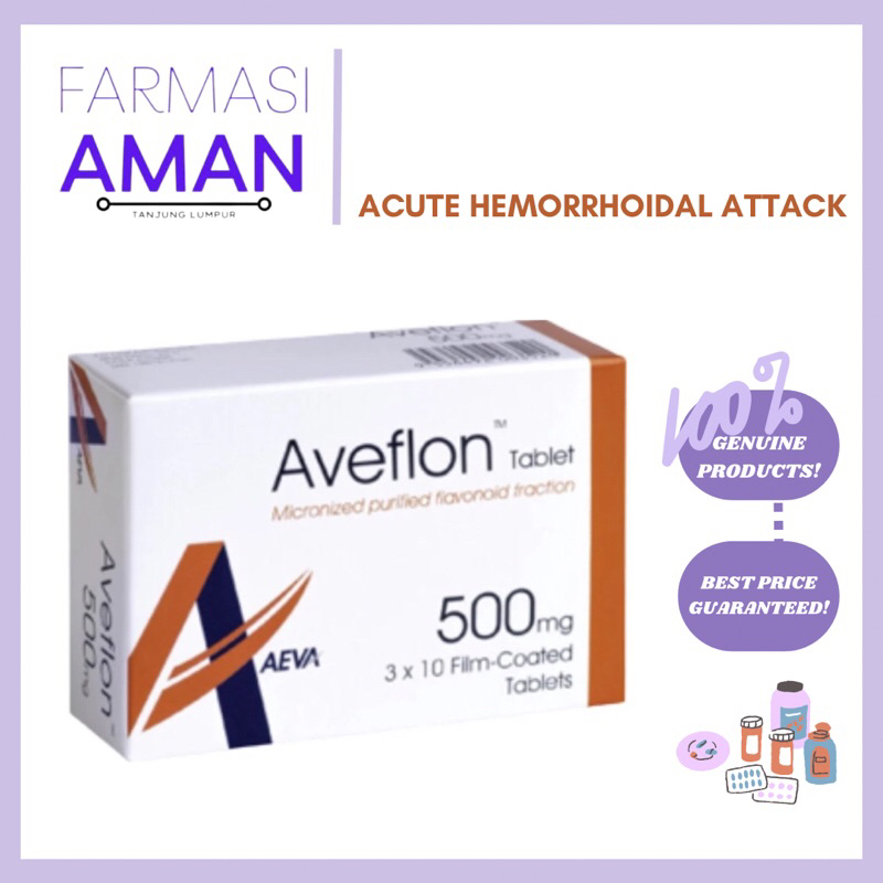 Aeva Aveflon Tablet 500mg (10’s / Box 3x10’s) (Hemorrhoid @ Buasir ...