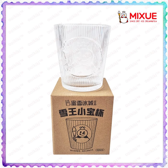 MIXUE Glass Transparent Food Grade safe water drink cup mug Snowking ...