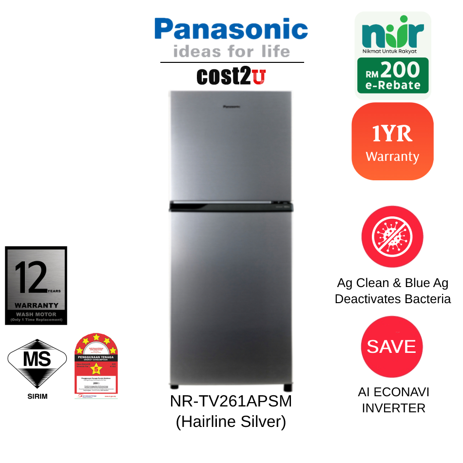 [NUR] Panasonic/Pensonic 262/265L 2 Door Inverter Refrigerator | NR ...