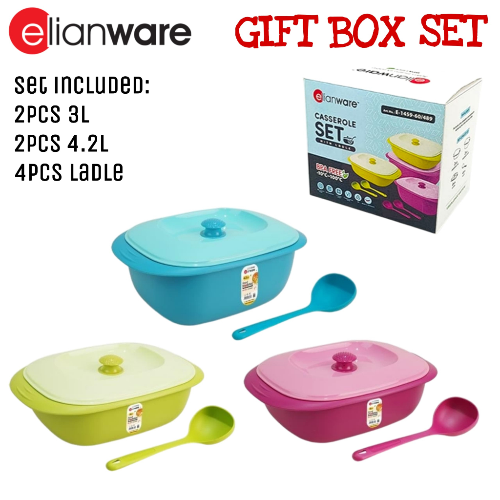 ELIANWARE TUPPERWARE SET WITH BOX FOOD STORAGE WITH BOX GIFT BOX SET ...