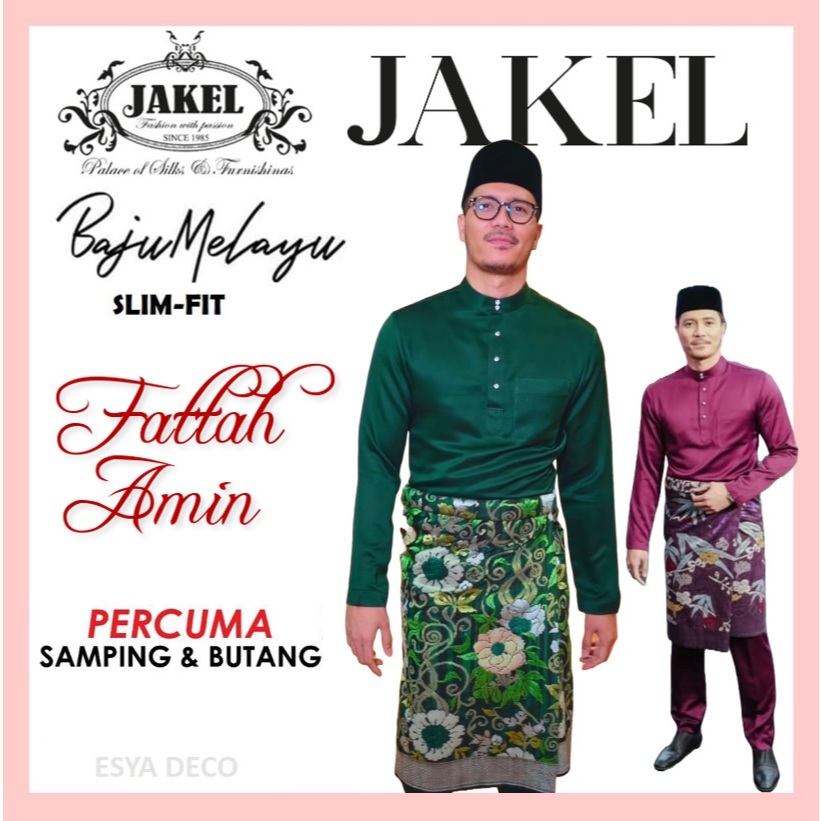 ZH [NEW] JAKEL Baju Melayu FATTAH AMIN by JAKEL Cekak Musang Baju Raya ...