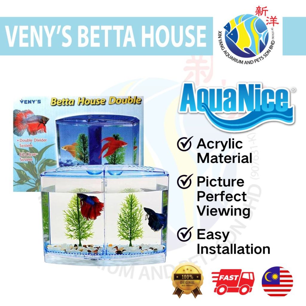 BETTA HOUSE / MINI BETTA AQUARIUM TANK BETTA HOUSE FOR BREEDING (SINGLE ...